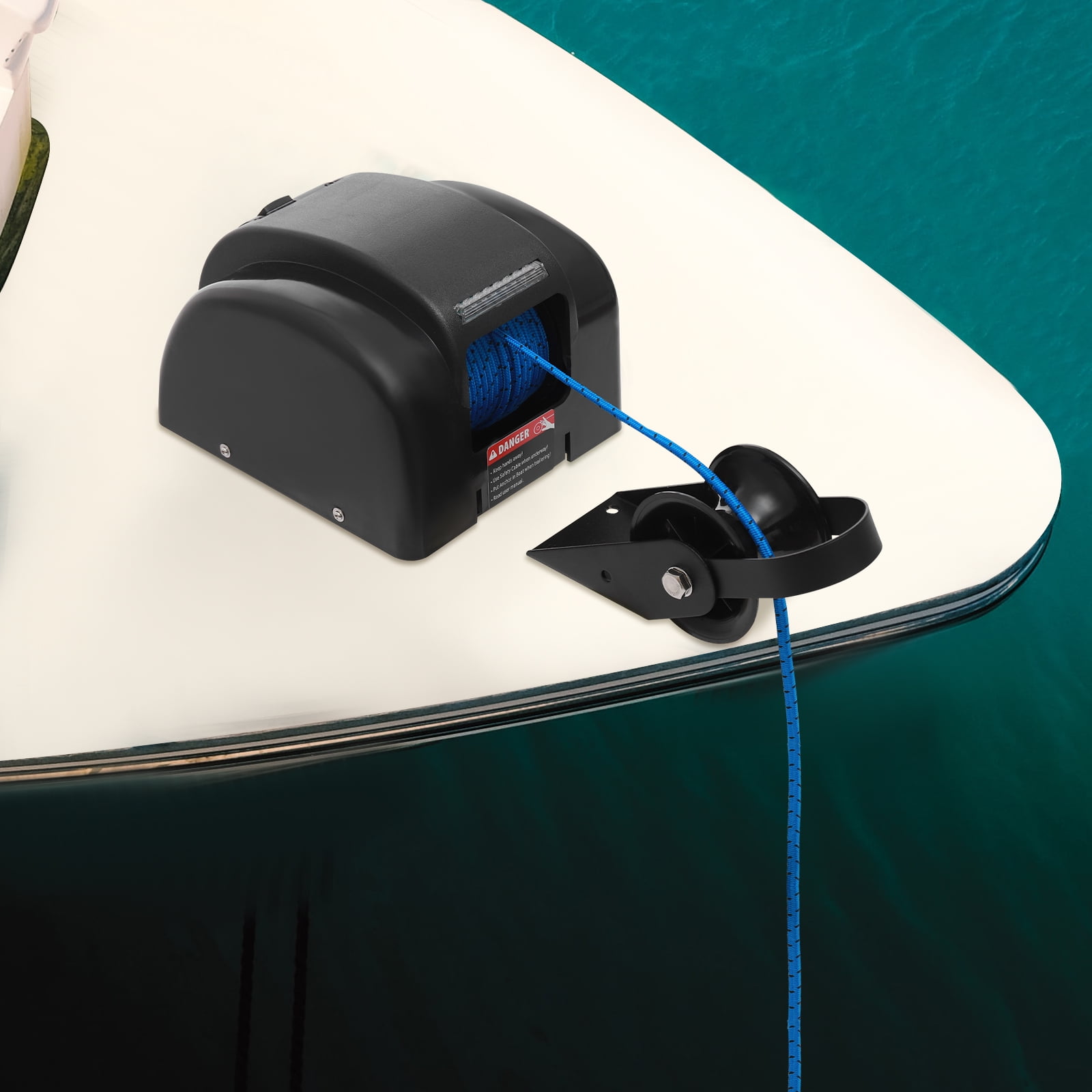 Boat Winch, Electric Anchor Winch Black Boat Marine Electric Anchor ...