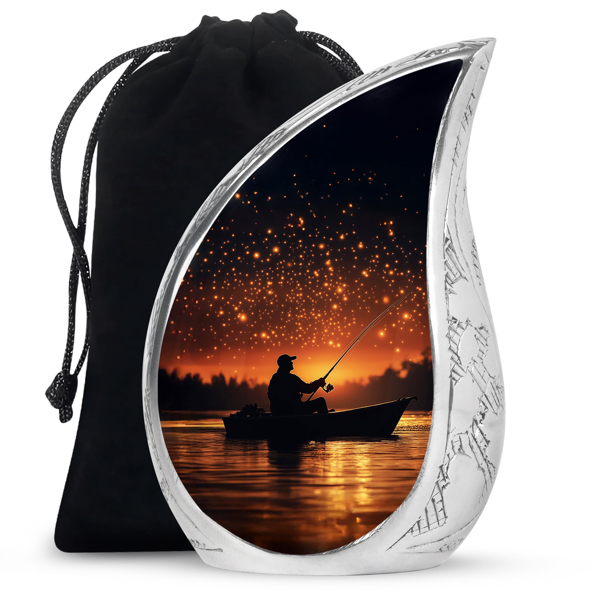 Boat With Fishing Urns For Women Ashes - Funeral Large Urn For Adult ...