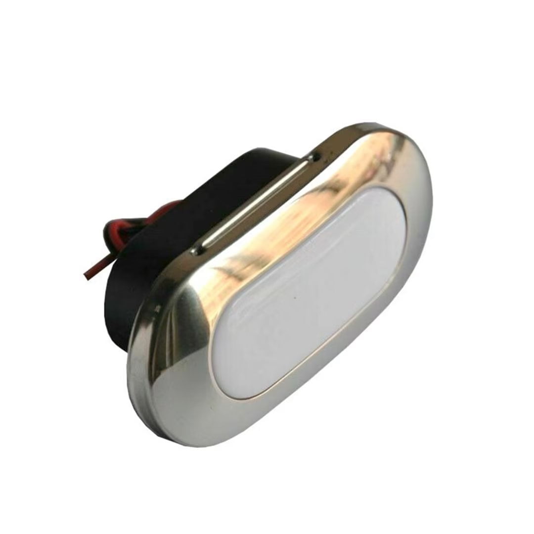 Boat Yacht RV Stainless Steel Flange 12V LED Step Stain Light Dome ...