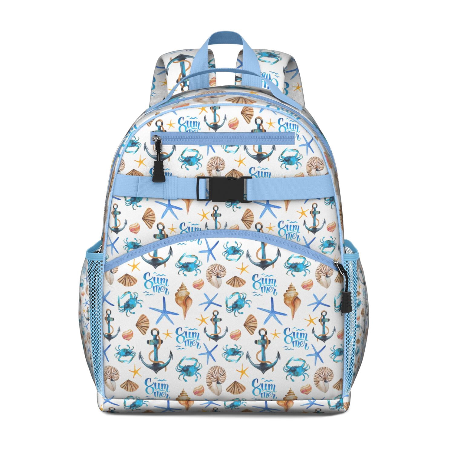 Boat and Anchor Students Backpack with Nautical Sea, Coastal Marine ...