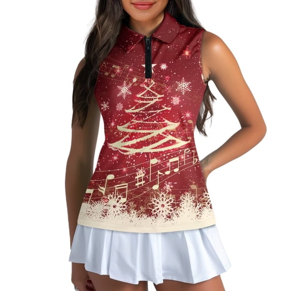 Boatee Christmas Tree Women's Sleeveless Shirts Workout Tennis T-Shirts ...
