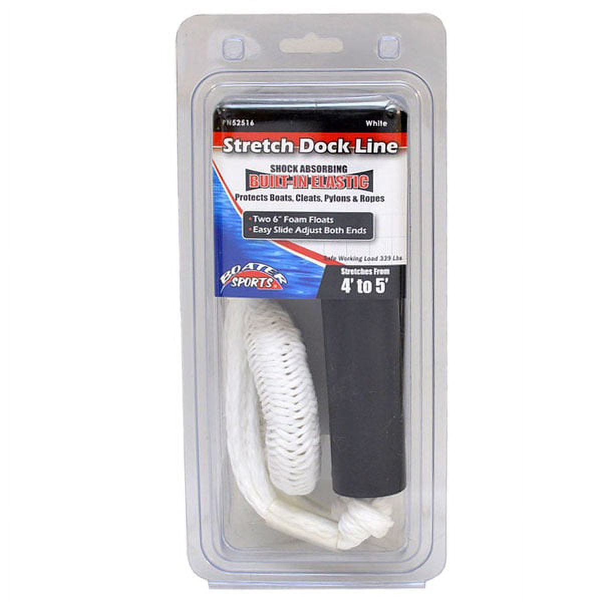 Boater Sports Boat Stretch Dock Line 52516 | 339 lbs White 4 to 5 Feet ...