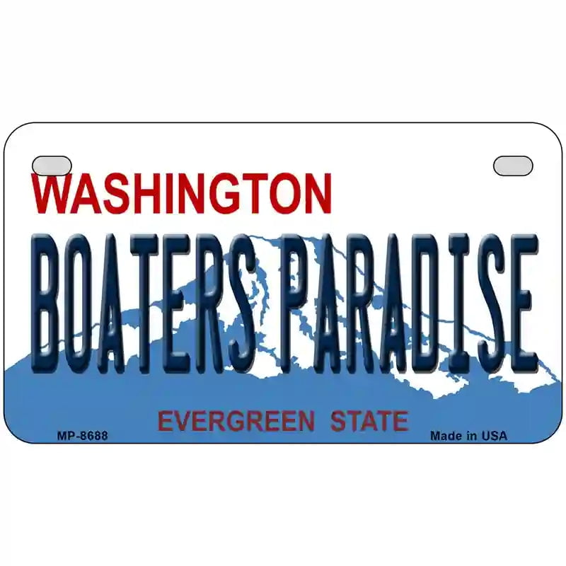 Boaters Paradise Washington Metal Novelty License Plate 7" x 4 ...