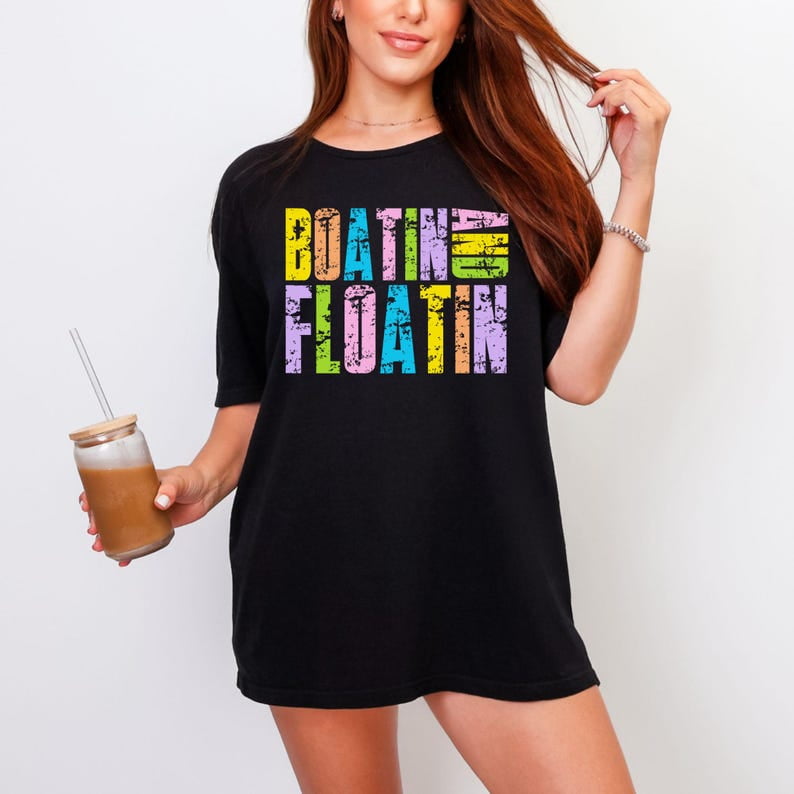 Boatin and Floatin, Neon Summer Lake Shirt Design, Pool Day Sublimation ...