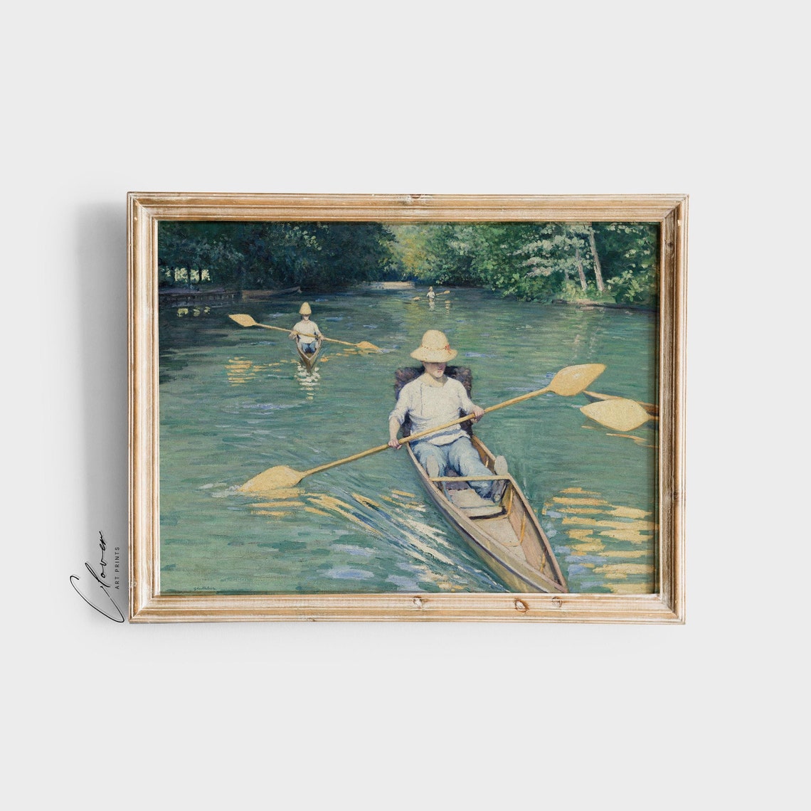 Boating Antique Art Print, Retro Style, Gallery Wall Hanging, Kayaking ...
