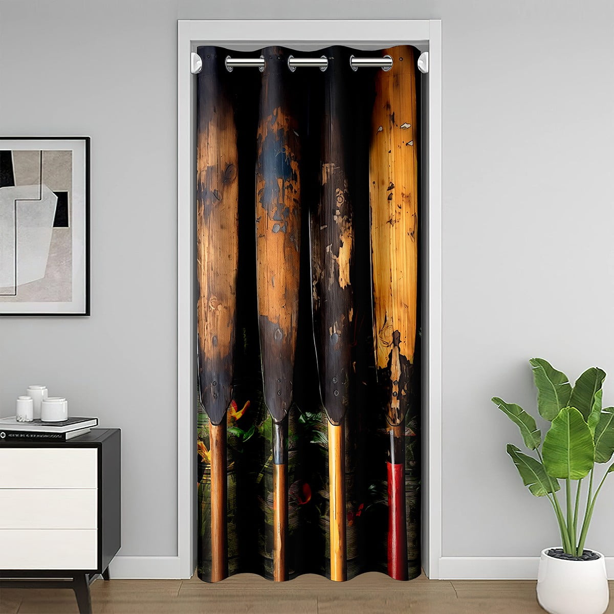 Boating Paddle Door Curtain,Lake House Fishing Adventure Decorative ...