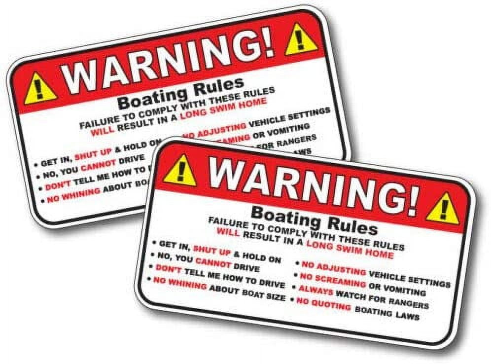 Boating Rules Warning Safety Instruction Funny Sticker Decal Window ...