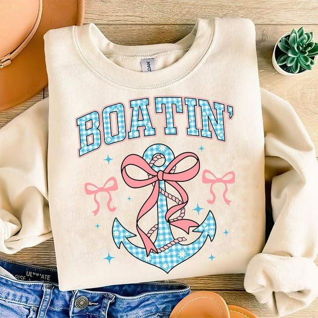 Boating Sweatshirt, Nautical Anchor Lake Life Shirt, Summer Coastal ...
