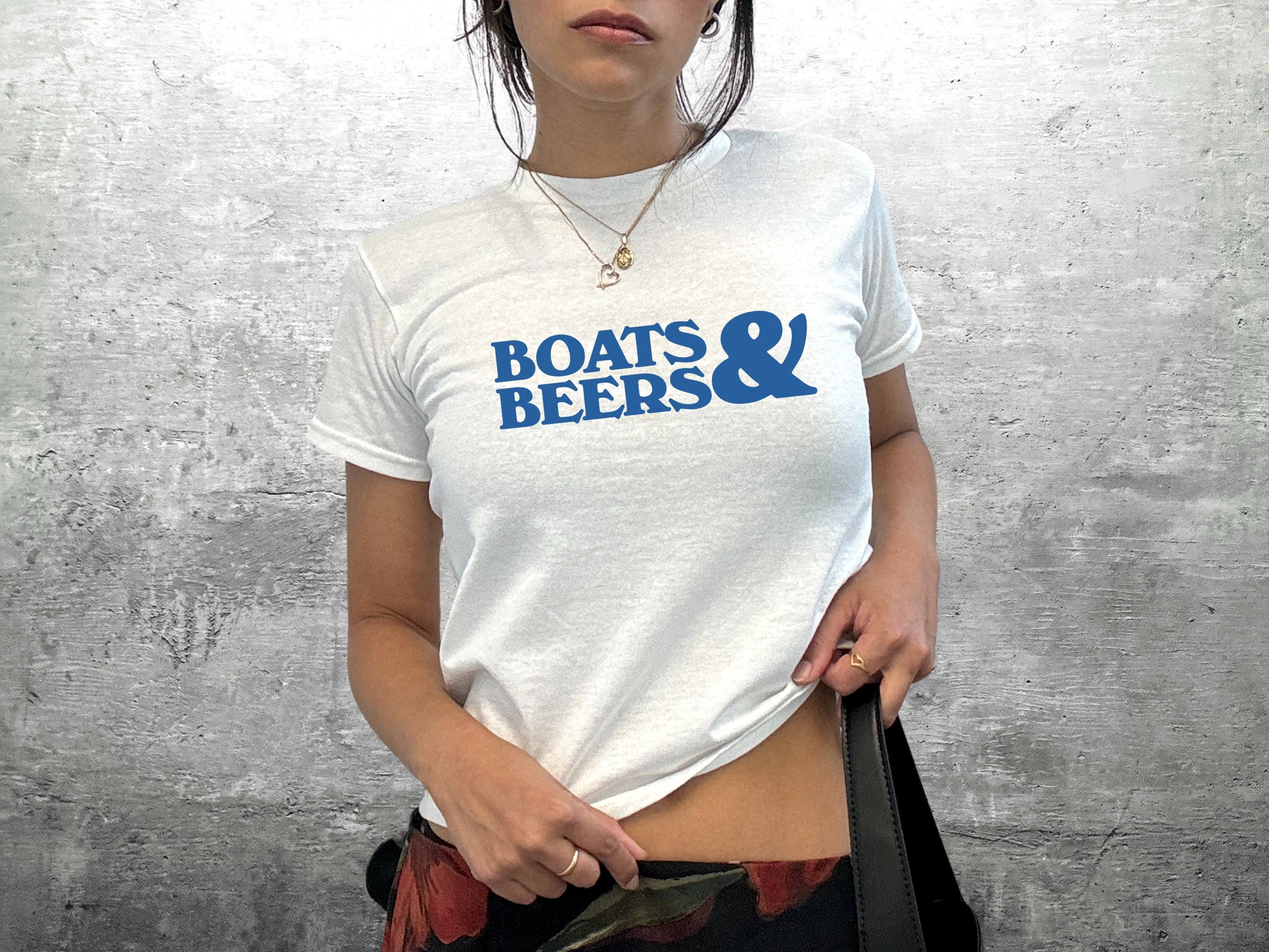 Boats And Beers Shirt, Baby Tee, 90s, Y2K, Summer, Boating, Sailing ...