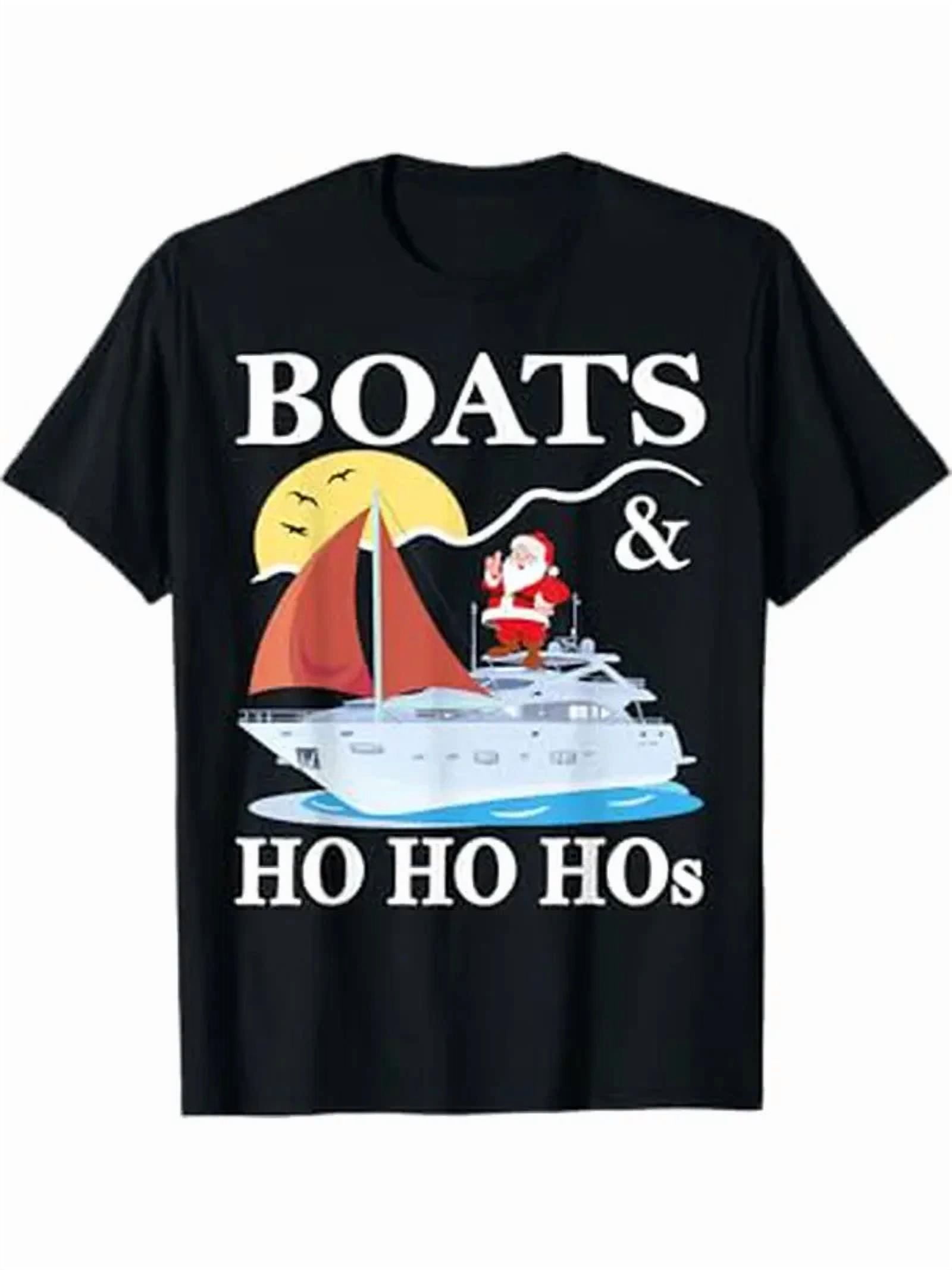 Boats And Holiday Cheer Festive Nautical Winter Graphic Fun Unisex T ...