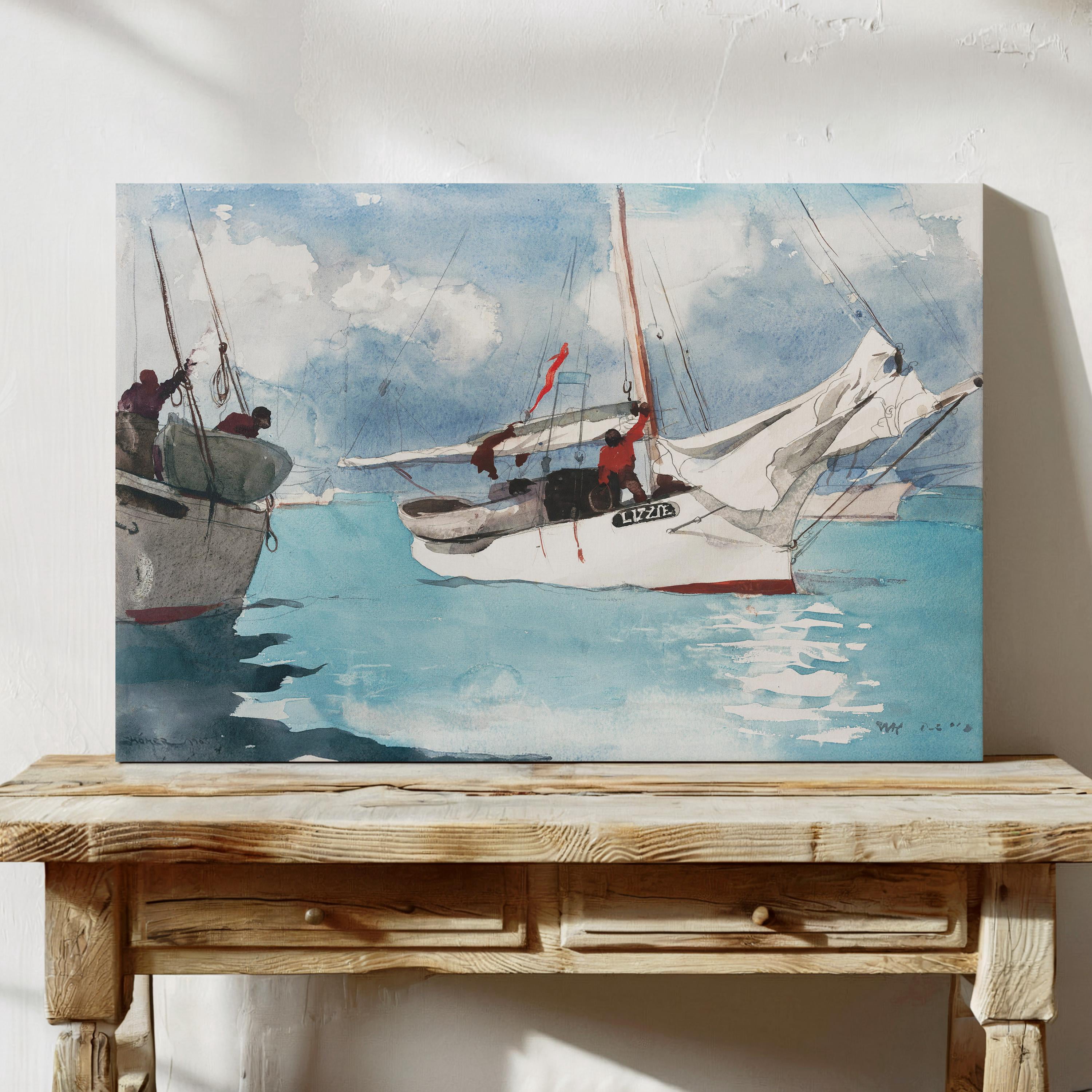 Boats In Key West By Winslow Homer Coastal Vintage Art Poster Beach ...