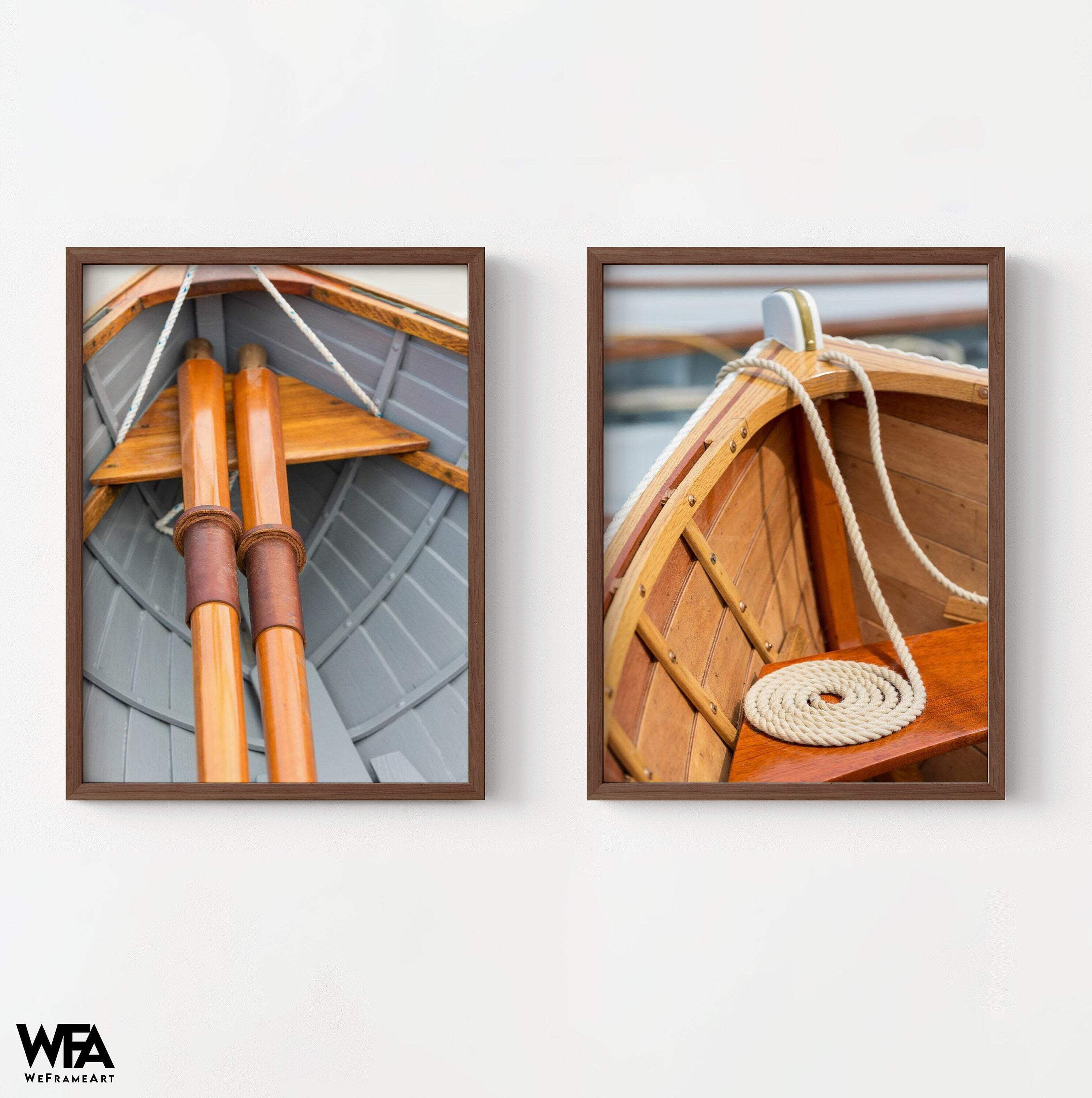 Boats Photography Print, Set of 2 Framed Nautical Wall Art, Boat Art ...