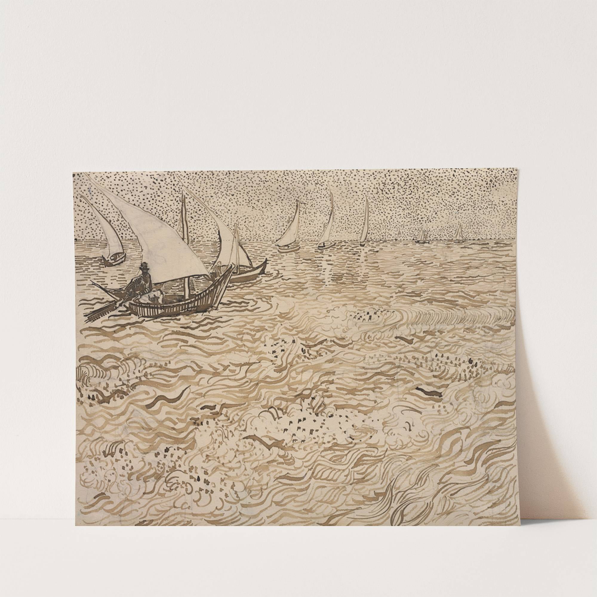 Boats at Saintes-Maries (1888) - Vincent Van Gogh Artwork - livingroom ...