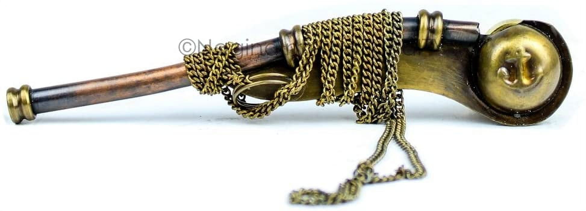 Boatswain's Brass Crafted Bosun's Pipe Whistle With Chain & Handcrafted ...