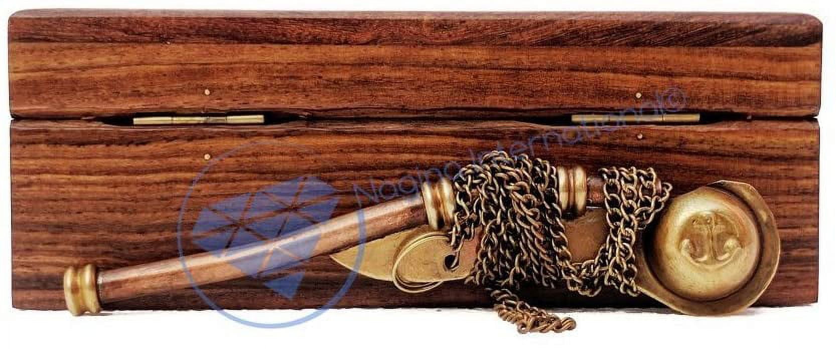 Boatswain's Brass Crafted Bosun's Pipe Whistle With Chain & Handcrafted ...
