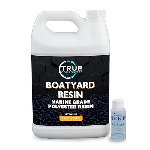 Boatyard Polyester Resin, 1 Gallon w/Catalyst kit for Fiberglass DIY ...