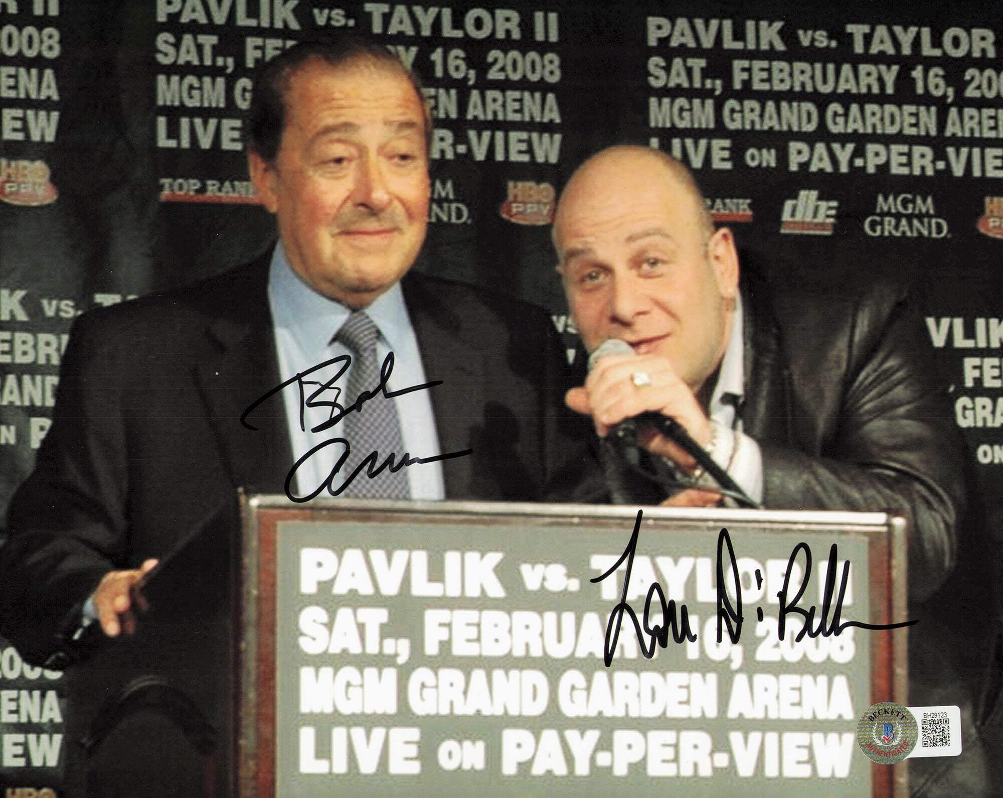 Bob Arum Lou DiBella Autographed 8x10 Photo Promoters Beckett BAS QR # ...