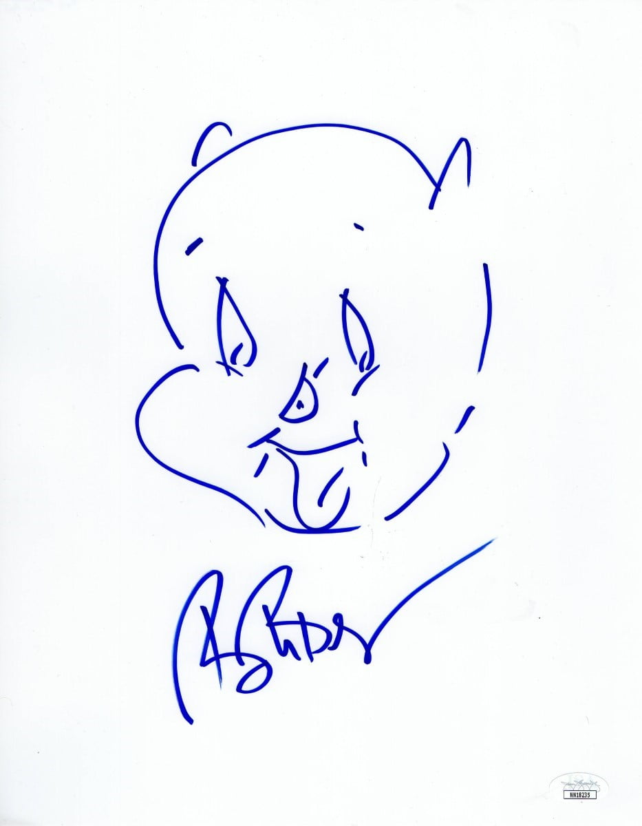 Bob Bergen Signed Autographed 11X14 Sketch Porky Pig Looney Tunes JSA ...