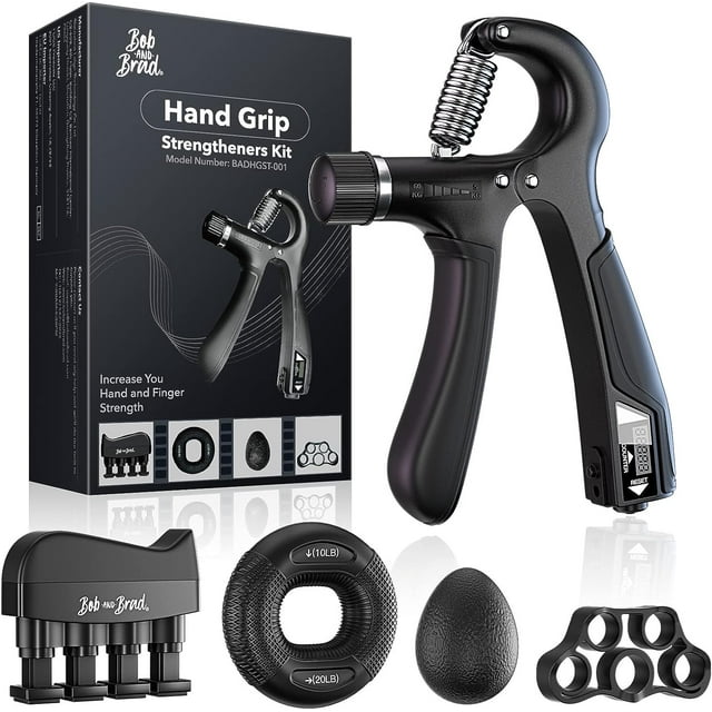 Bob and Brad Hand Grip Strengthener Kit & Counter (5 Pack), Forearm ...