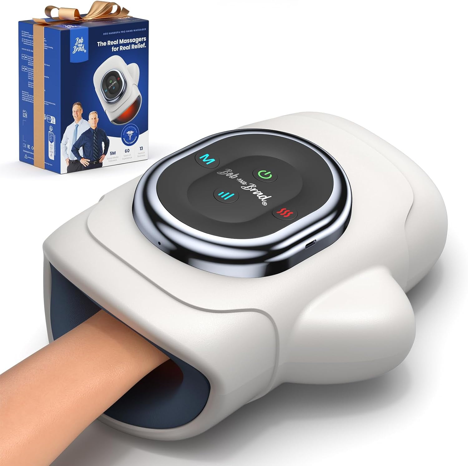 Bob and Brad Pro Hand Massager - Cordless Heated Compression Gloves for ...