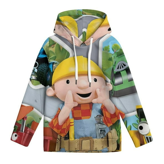 Bob The Builder Hoodie for Boys Girls, Novelty 3D Print Pullover Hooded ...