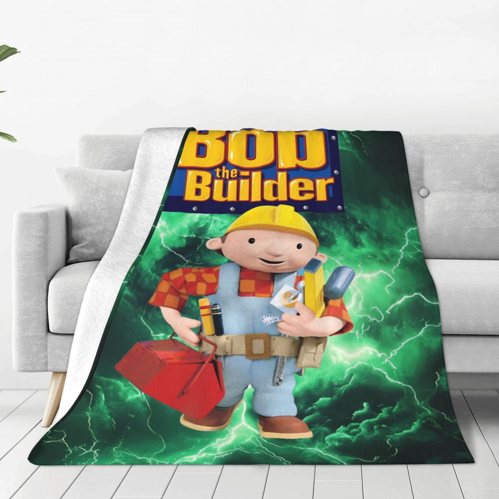 Bob The Builder Throw Blanket Couch Bed Sofa Soft Lightweight Warm Cozy ...