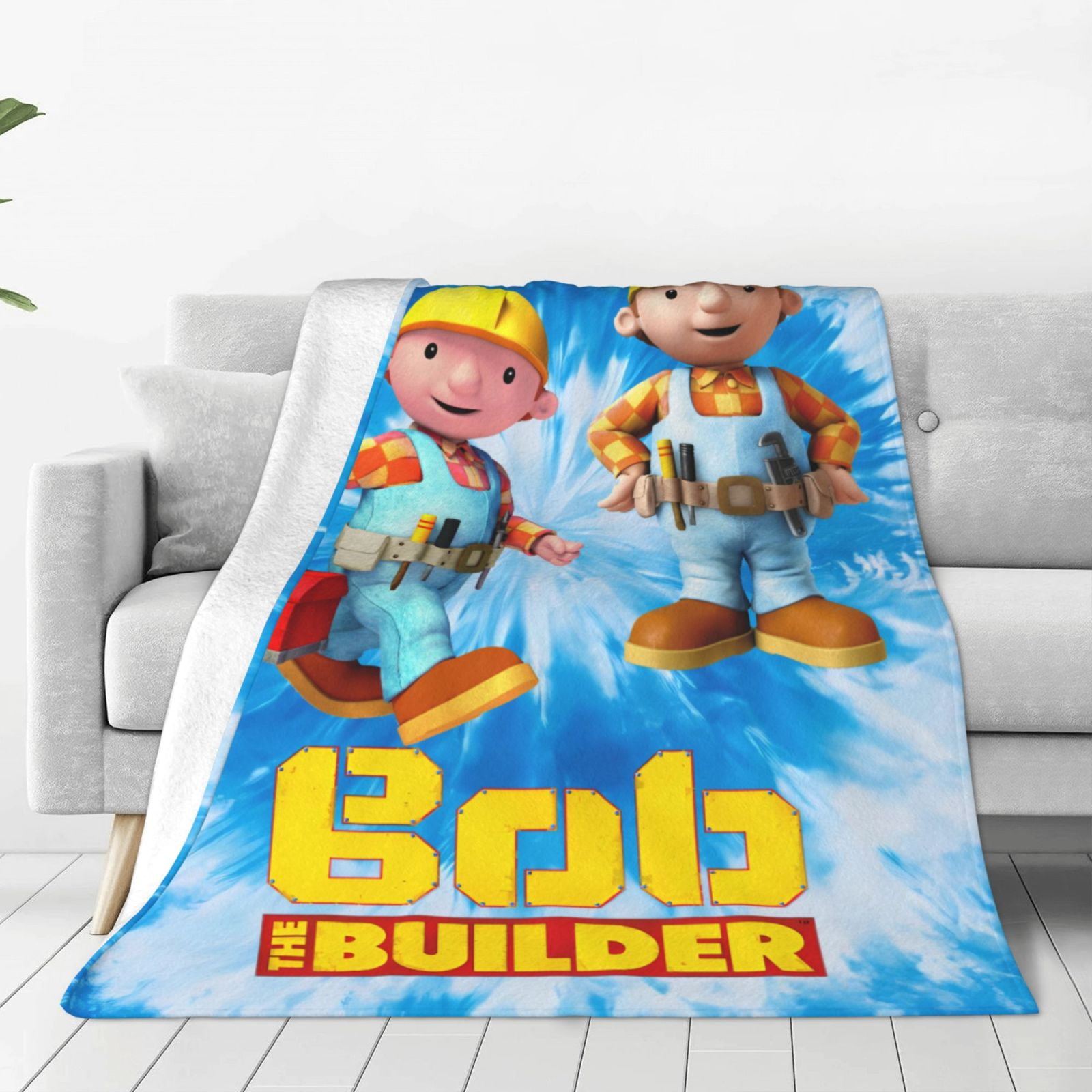Bob The Builder Throw Blanket Couch Bed Sofa Soft Lightweight Warm Cozy ...