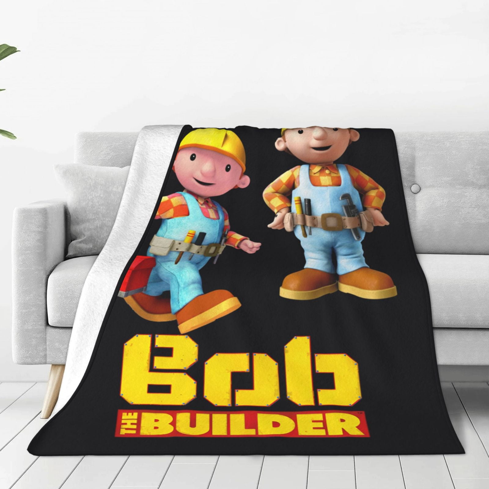 Bob The Builder Throw Blanket Couch Bed Sofa Soft Lightweight Warm Cozy ...