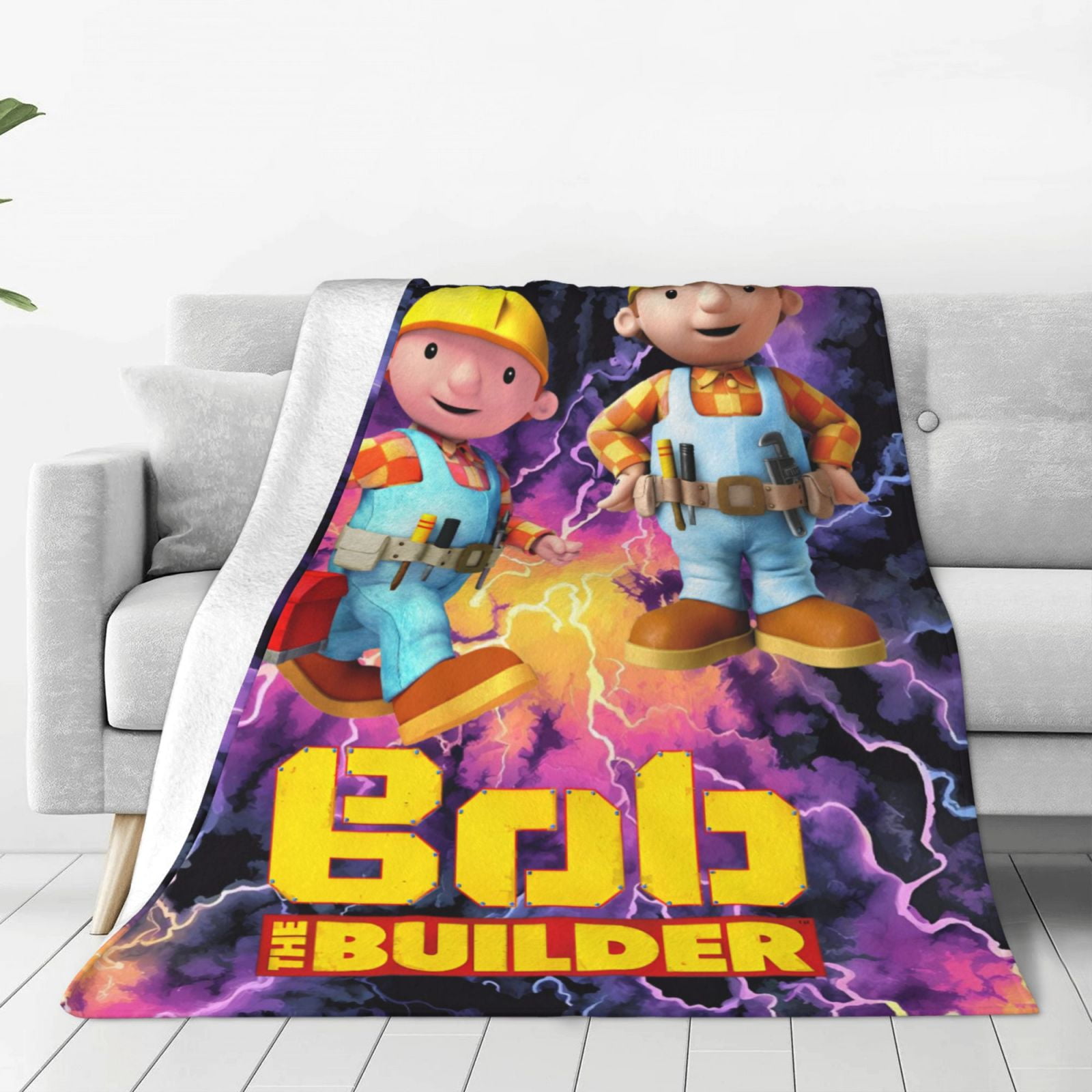 Bob The Builder Throw Blanket Couch Bed Sofa Soft Lightweight Warm Cozy ...