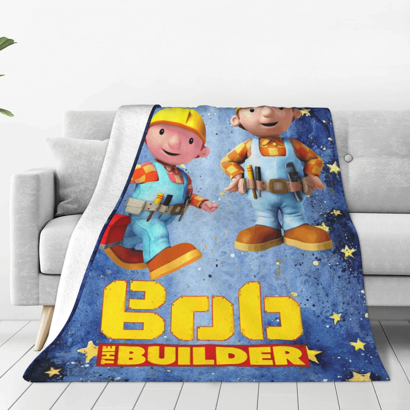 Bob The Builder Throw Blanket Couch Bed Sofa Soft Lightweight Warm Cozy ...