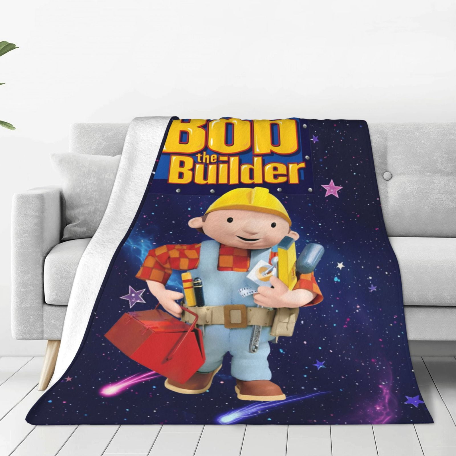 Bob The Builder Throw Blanket Couch Bed Sofa Soft Lightweight Warm Cozy ...