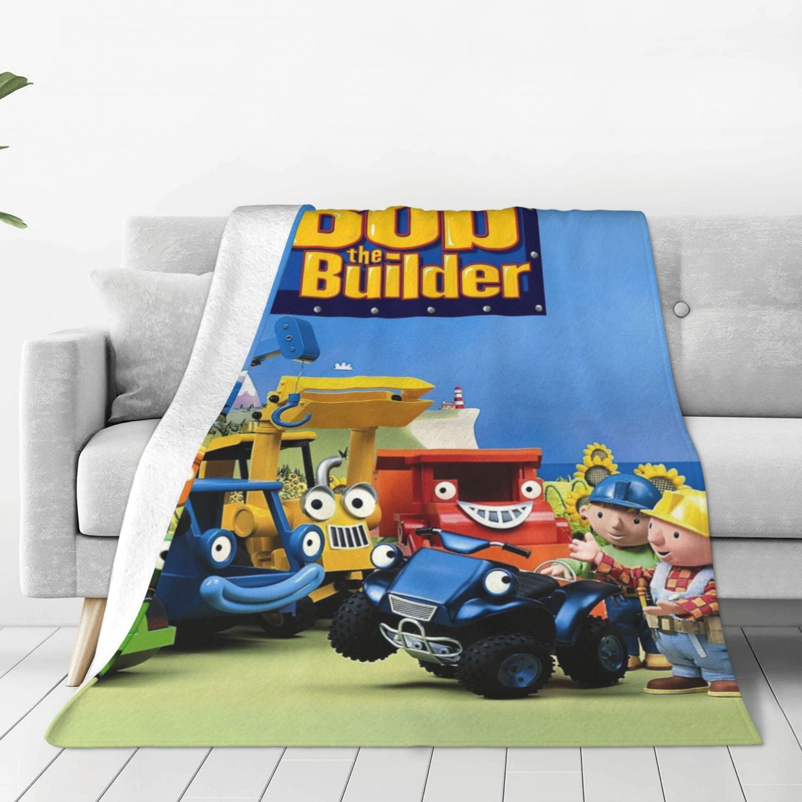 Bob The Builder Throw Blanket Couch Bed Sofa Soft Lightweight Warm Cozy ...