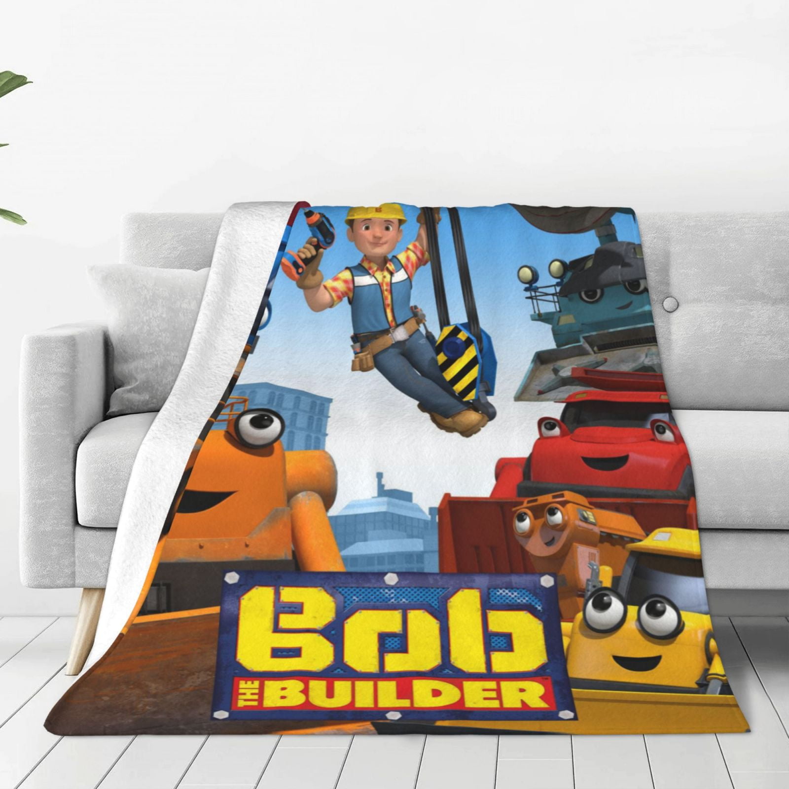 Bob The Builder Throw Blanket Couch Bed Sofa Soft Lightweight Warm Cozy ...