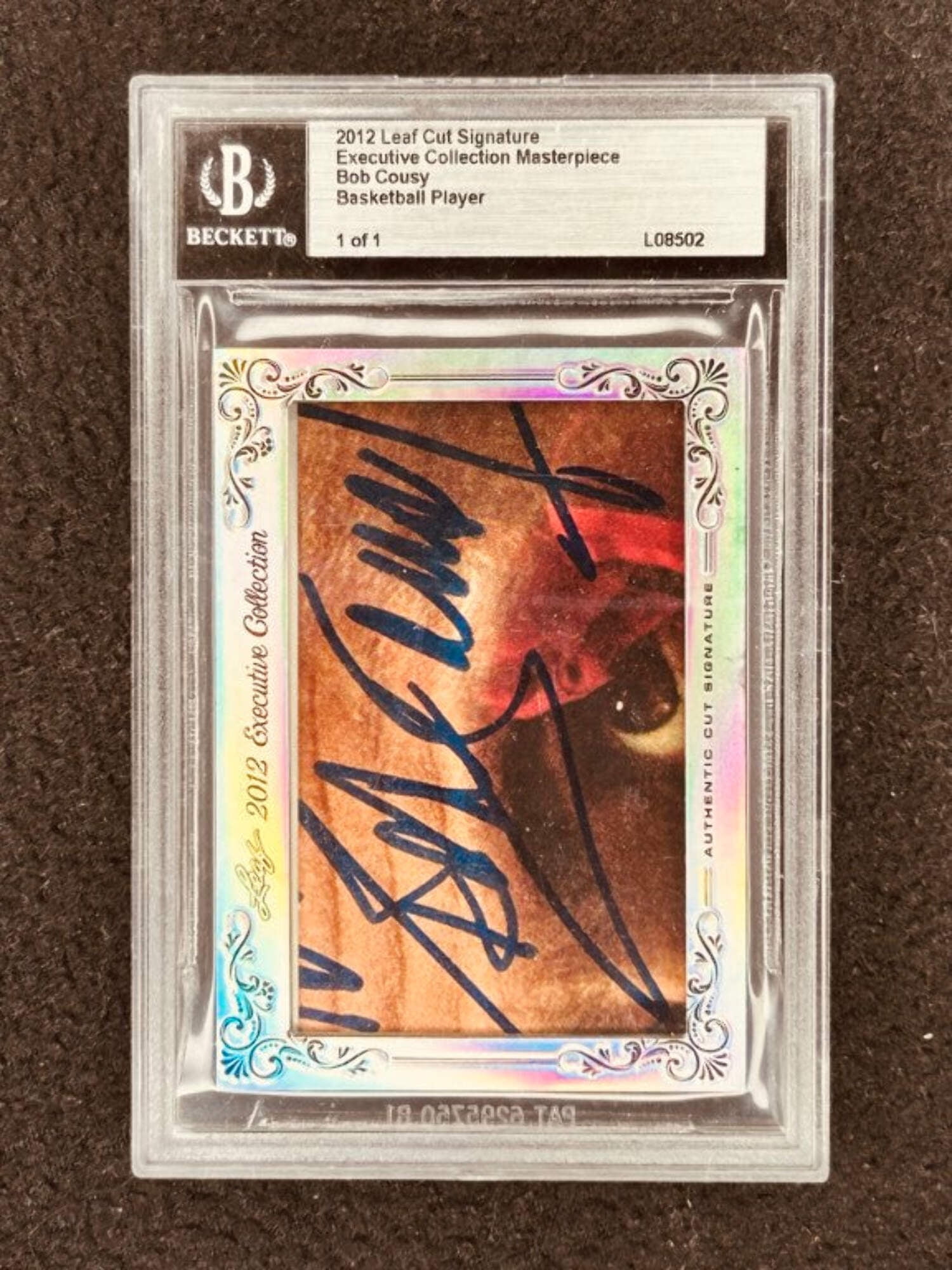 Bob Cousy 2012 Leaf Masterpiece Cut Signature certified autograph card ...