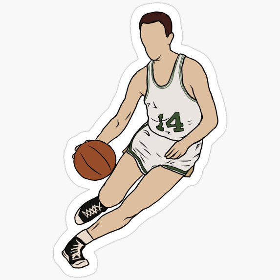 Bob Cousy Dribbling Sticker Phone Decal Water Bottle Stickers Car ...