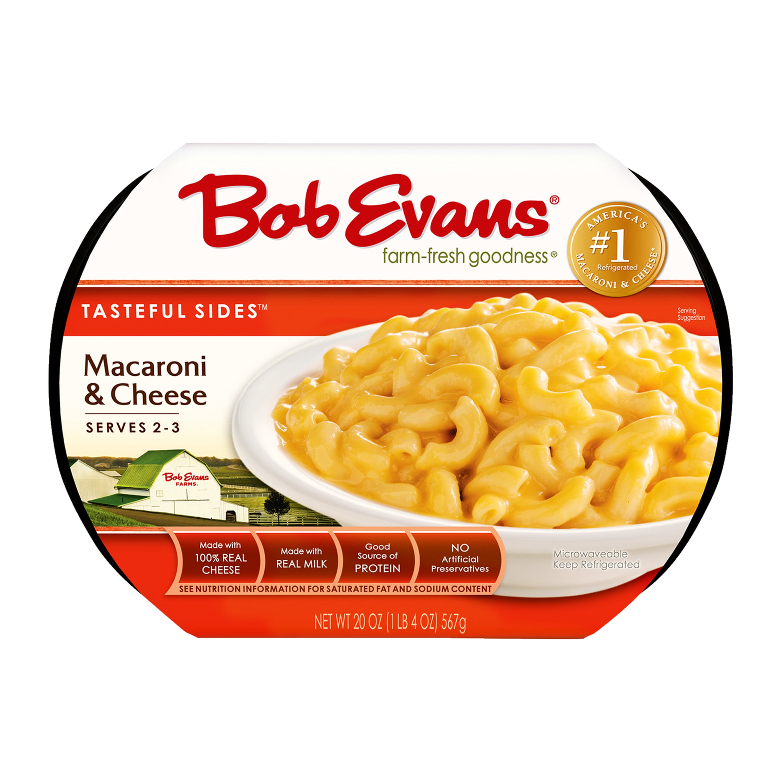 Bob Evans Real Cheddar Macaroni & Cheese Tray, 20 oz (Refrigerated ...