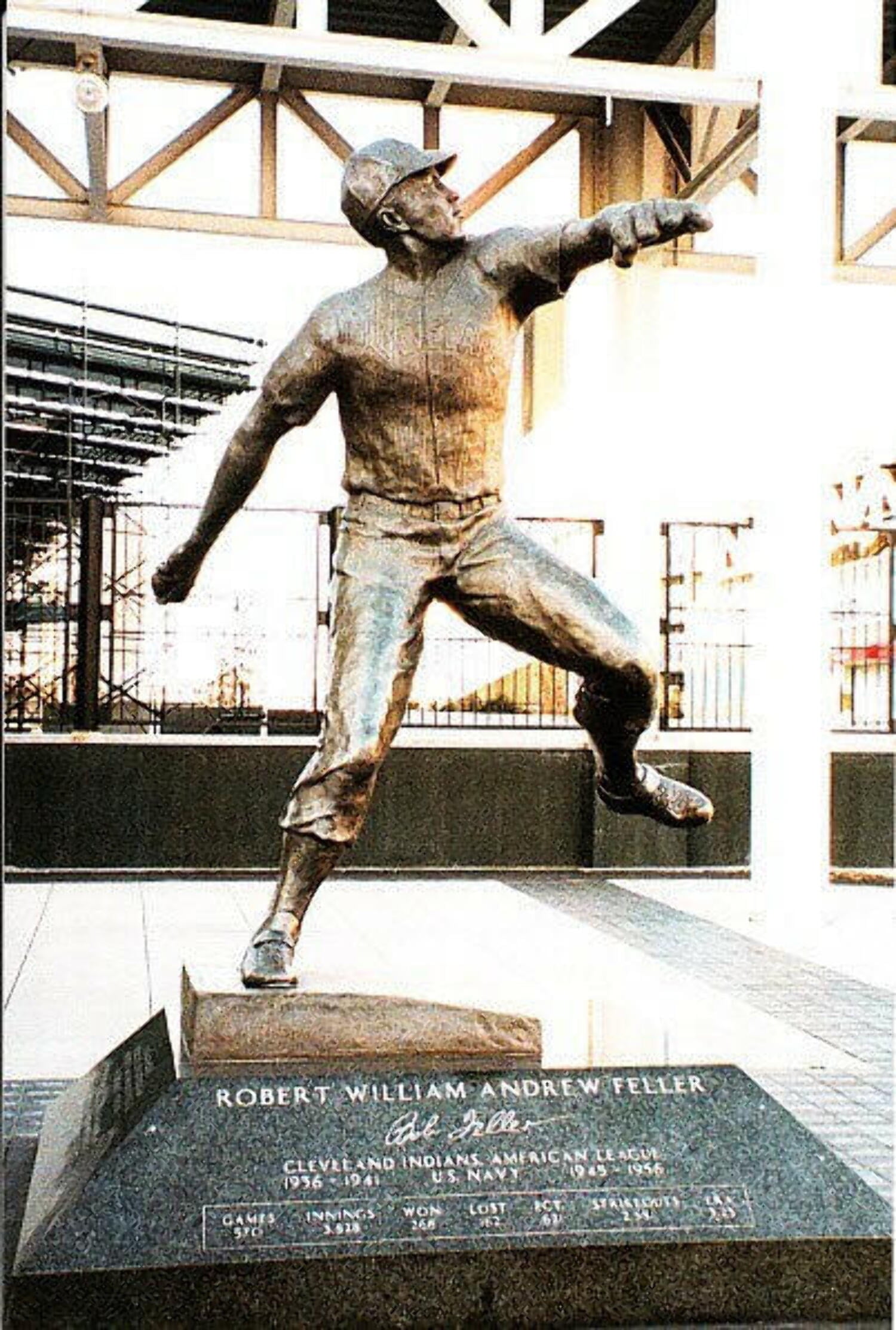 Bob Feller Statue 4x6 inch postcard - Walmart.com