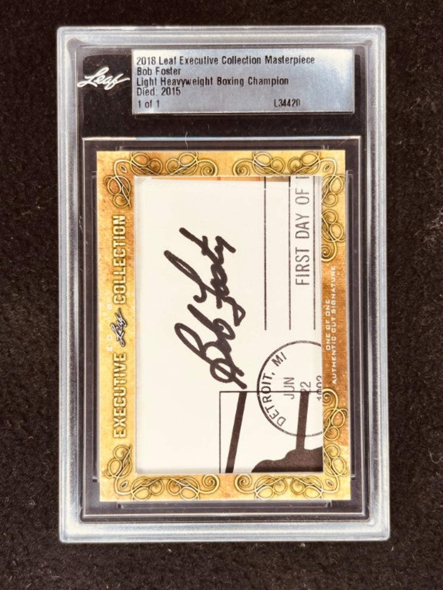Bob Foster 2018 Leaf Masterpiece Cut Signature certified autograph ...