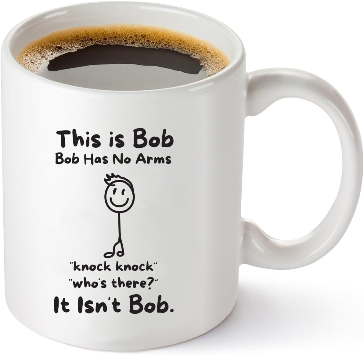 This Is Bob Funny Stickman Figure Coffee Mug - Bob Has No Arms Adult ...
