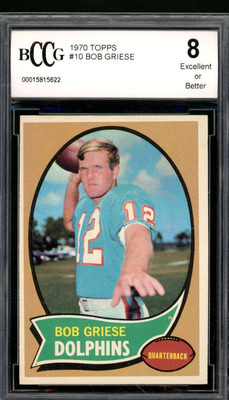 Bob Griese Card 1970 Topps #10 BGS BCCG 8 - Walmart.com