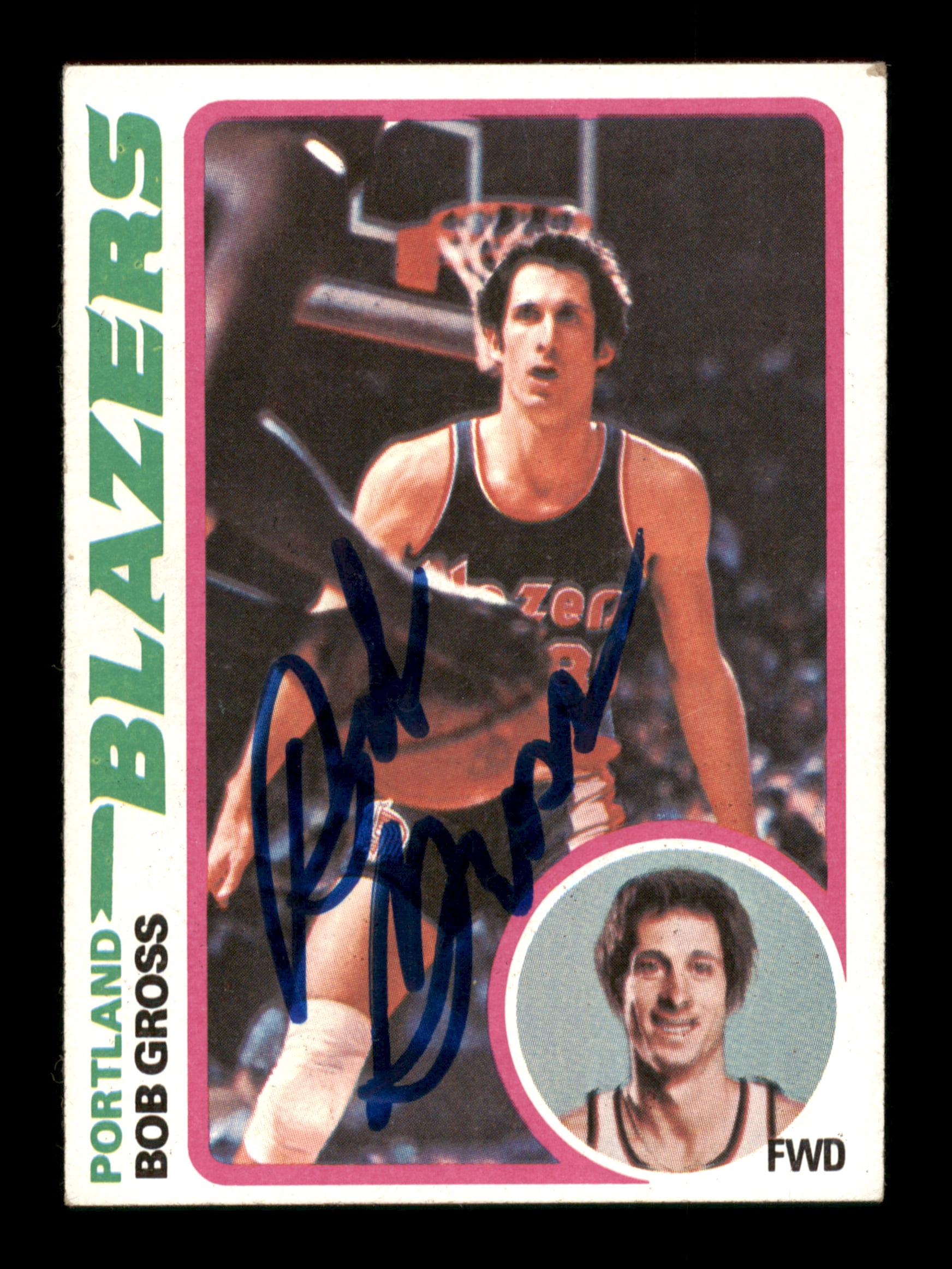 Bob Gross Autographed 1978-79 Topps Card #98 Portland Trail Blazers SKU ...