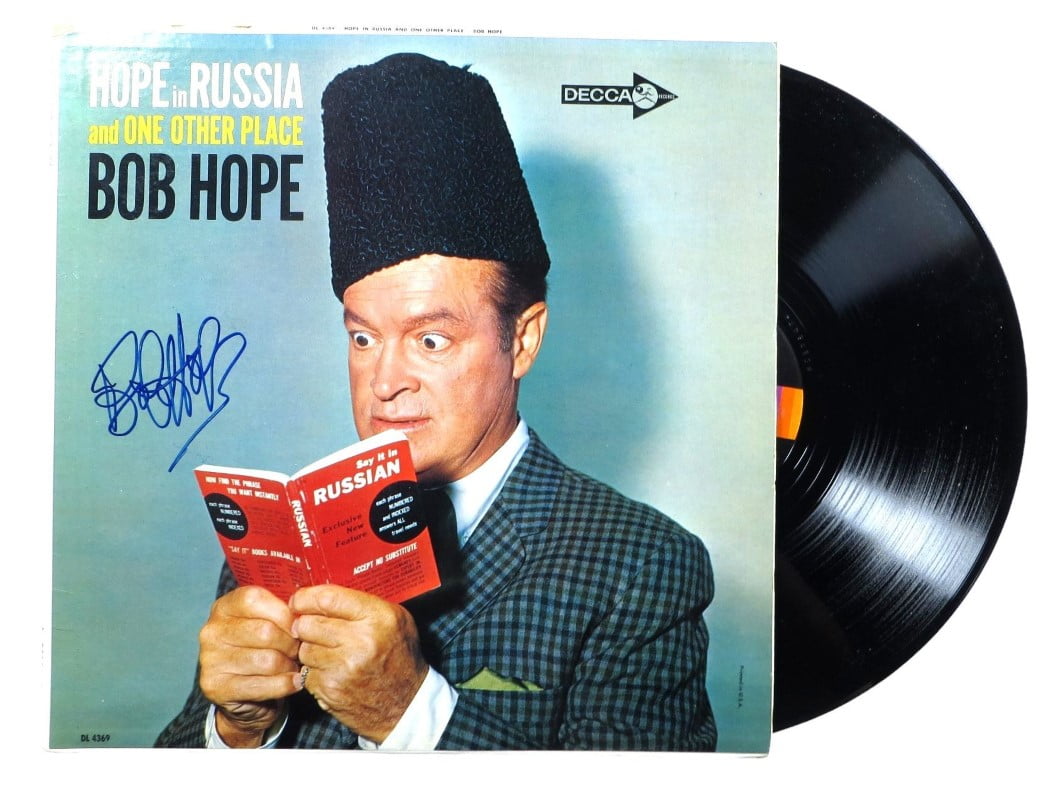 Bob Hope Signed Autographed Record Album Cover Hope in Russia JSA ...
