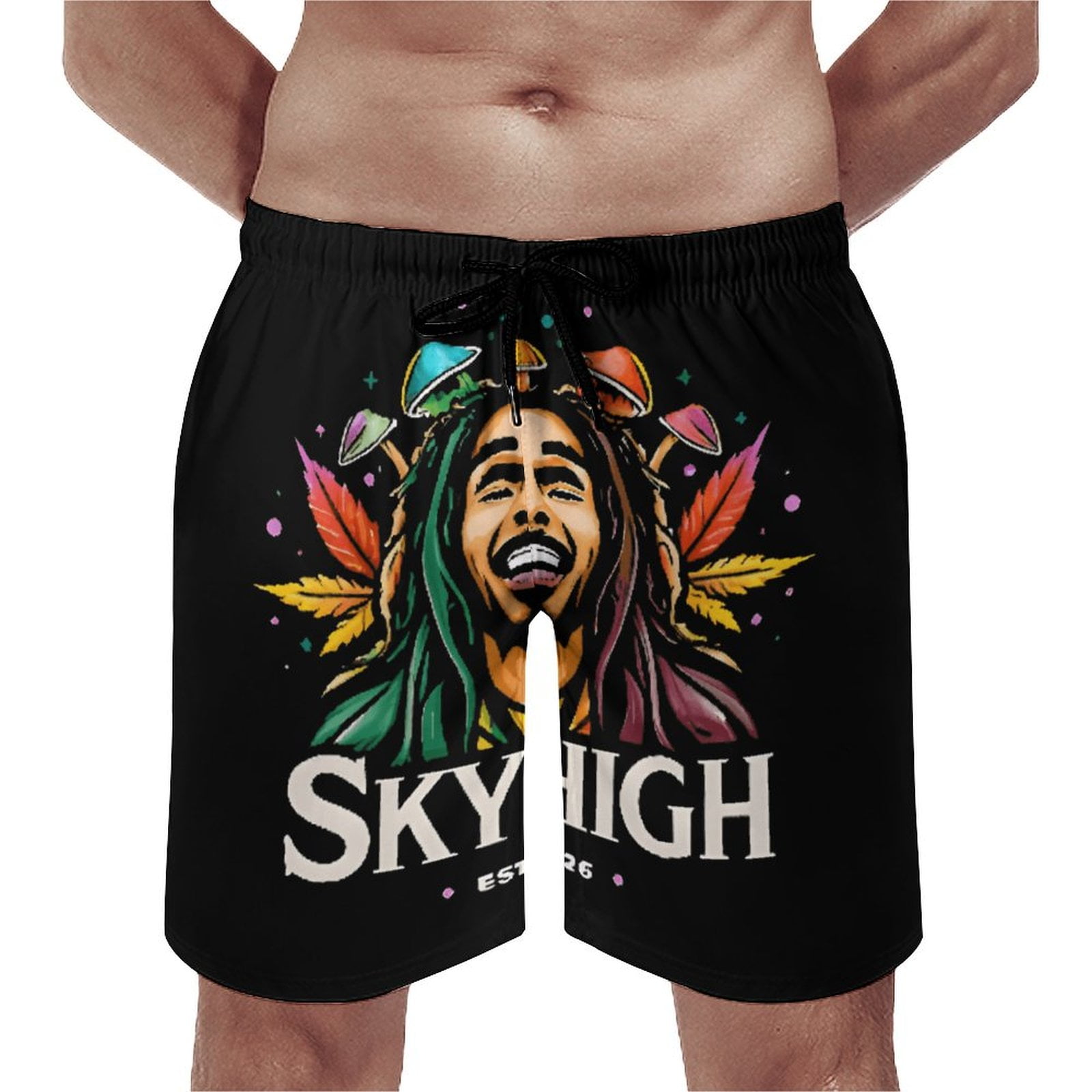 Bob_Marley Funky Mens Swim Trunks Quick Dry Board Shorts,Breathable Fit ...