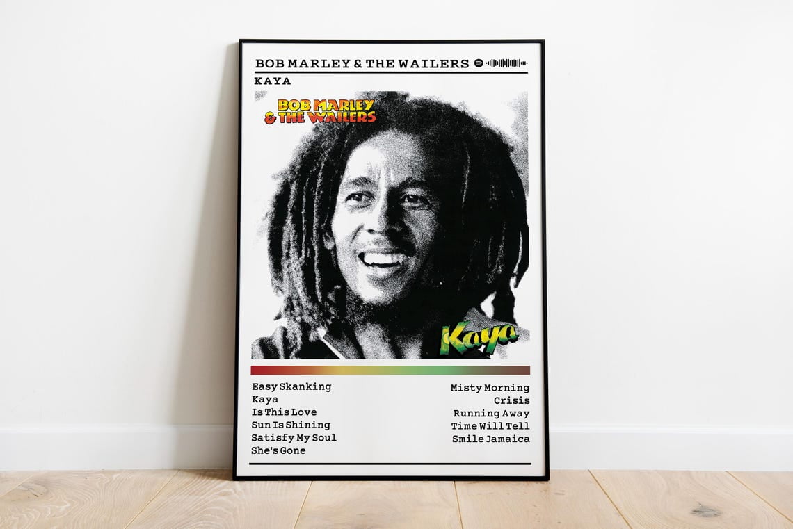 Bob Marley Kaya Album : Reggae Music Wall Art #406, Stretched Canvas ...