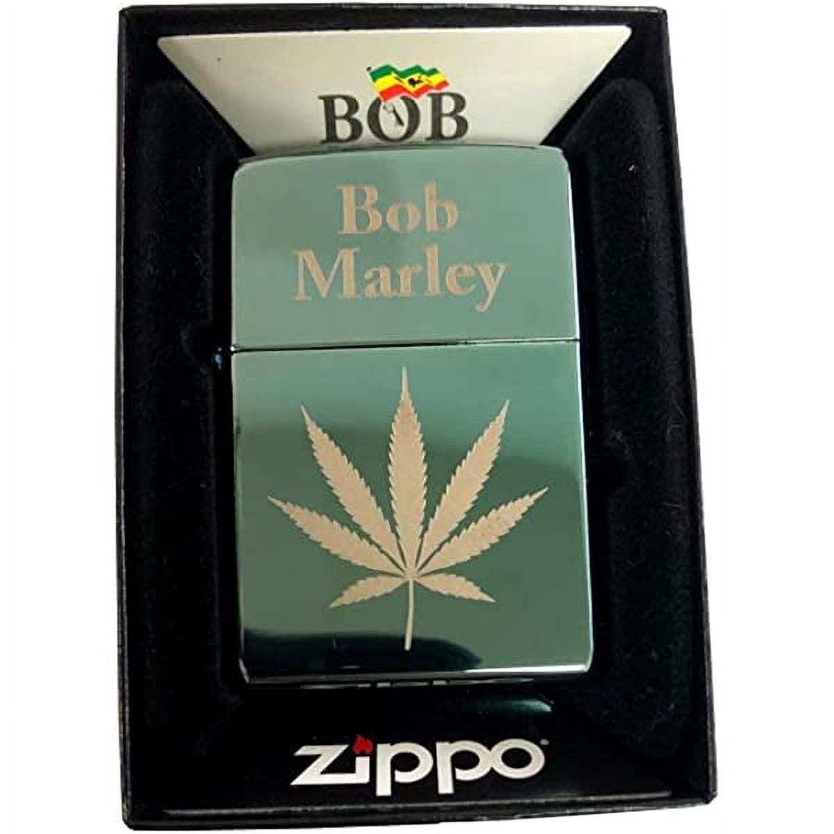 Bob Marley Leaf - Engraved High Polish Green/Chameleon Zippo Lighter ...