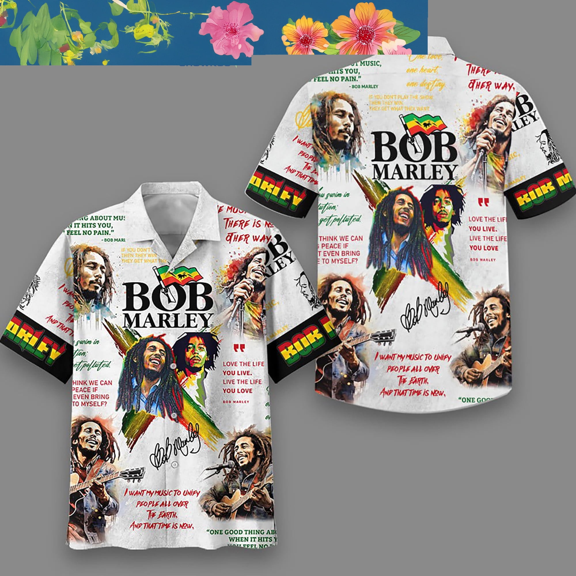 Bob Marley My Music White Version Hawaiian Shirts - Walmart.com