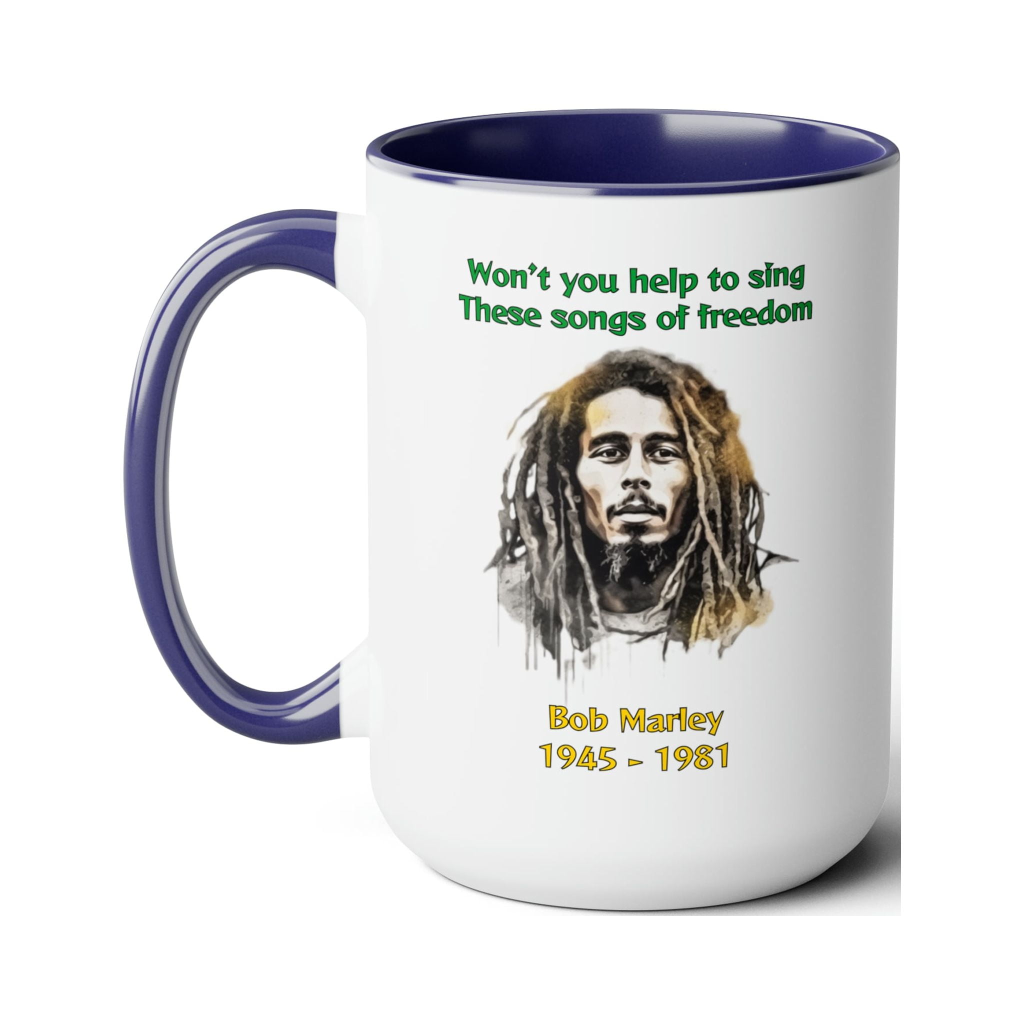 Bob Marley, One Love, reggae, Jamaican, Three little birds, 15oz Coffee ...