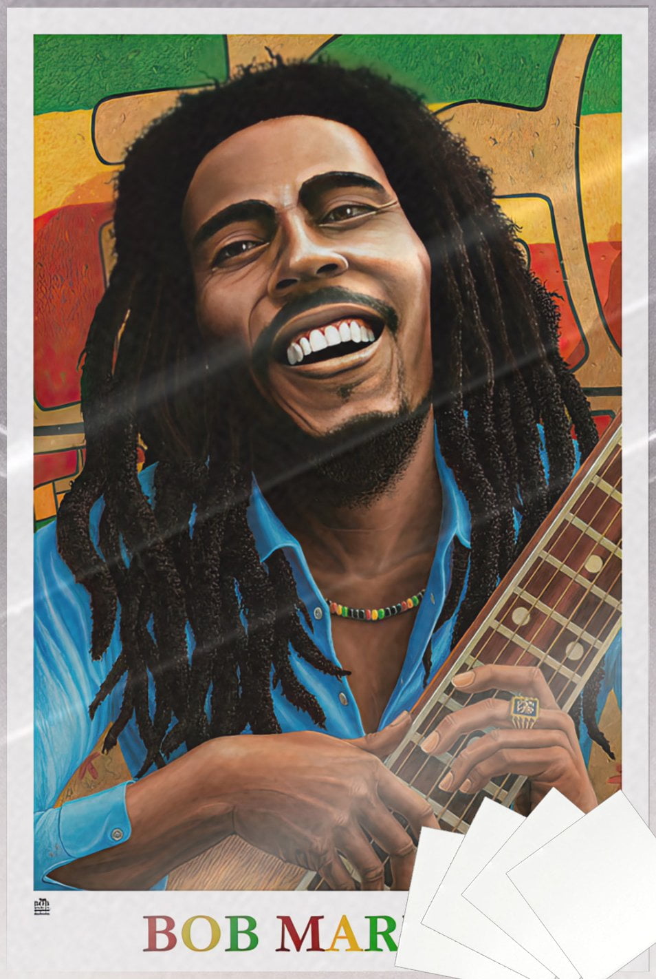 Bob Marley - Pop-Art Music Poster (Bob Masse Art - Tuff Gong - Smiling ...