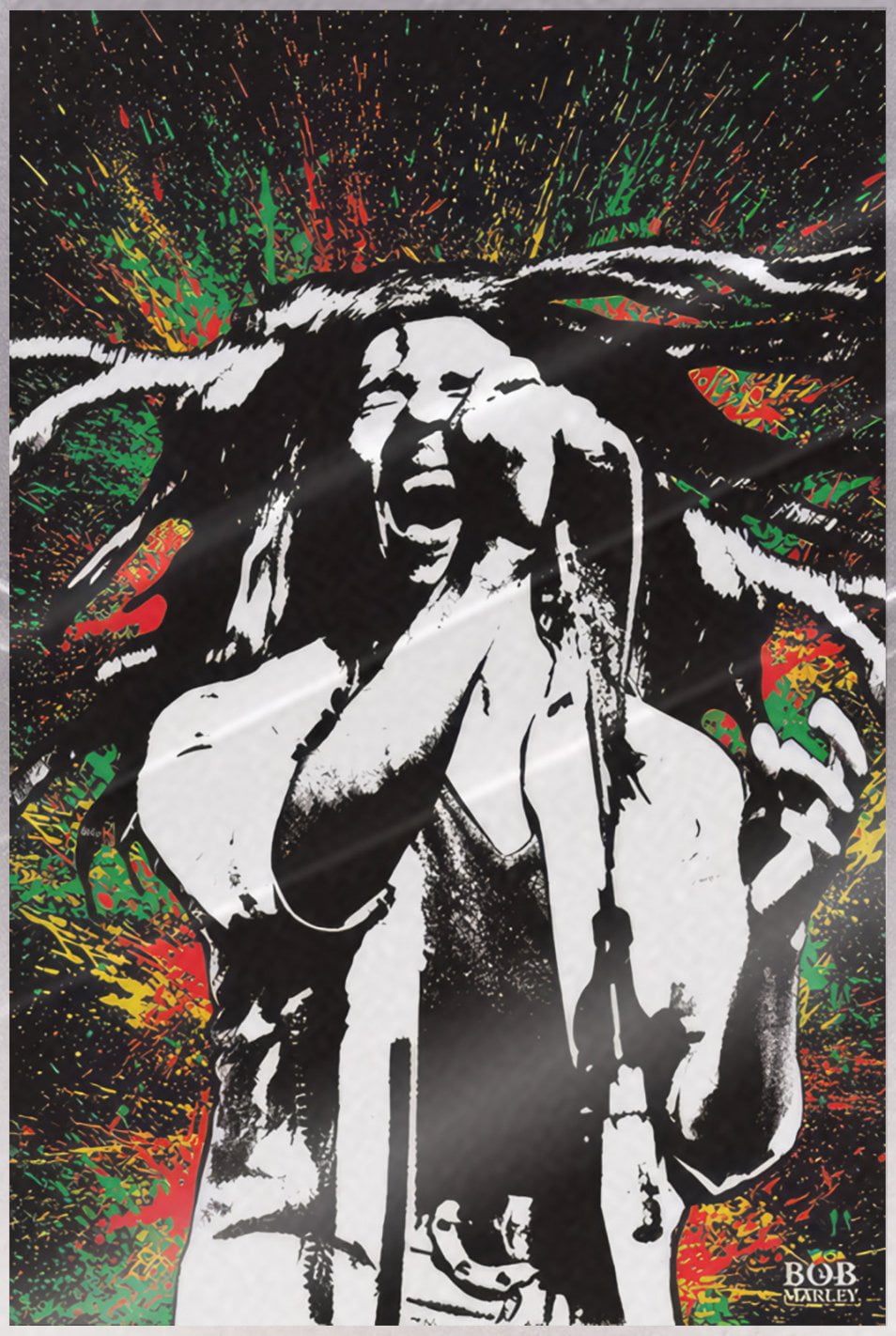Bob Marley - Pop-Art Music Poster (Paint Splash - Jamaican Colors ...