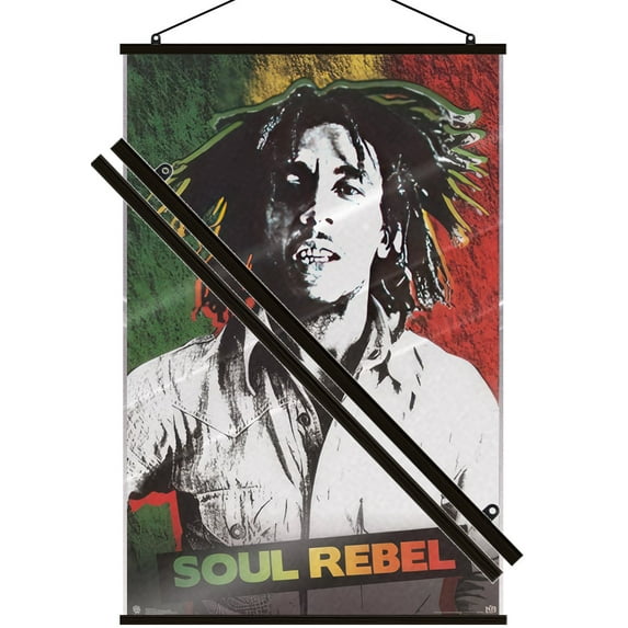 Bob Marley - Pop-Art Music Poster (Soul Rebel - Jamaican Flag) (Size ...